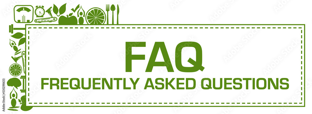 FAQ - Frequently Asked Questions Green Health Symbols Corner Top Left ...