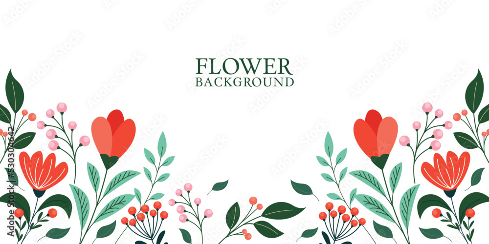 Banner Floral background design. Beautiful floral template design Stock ...