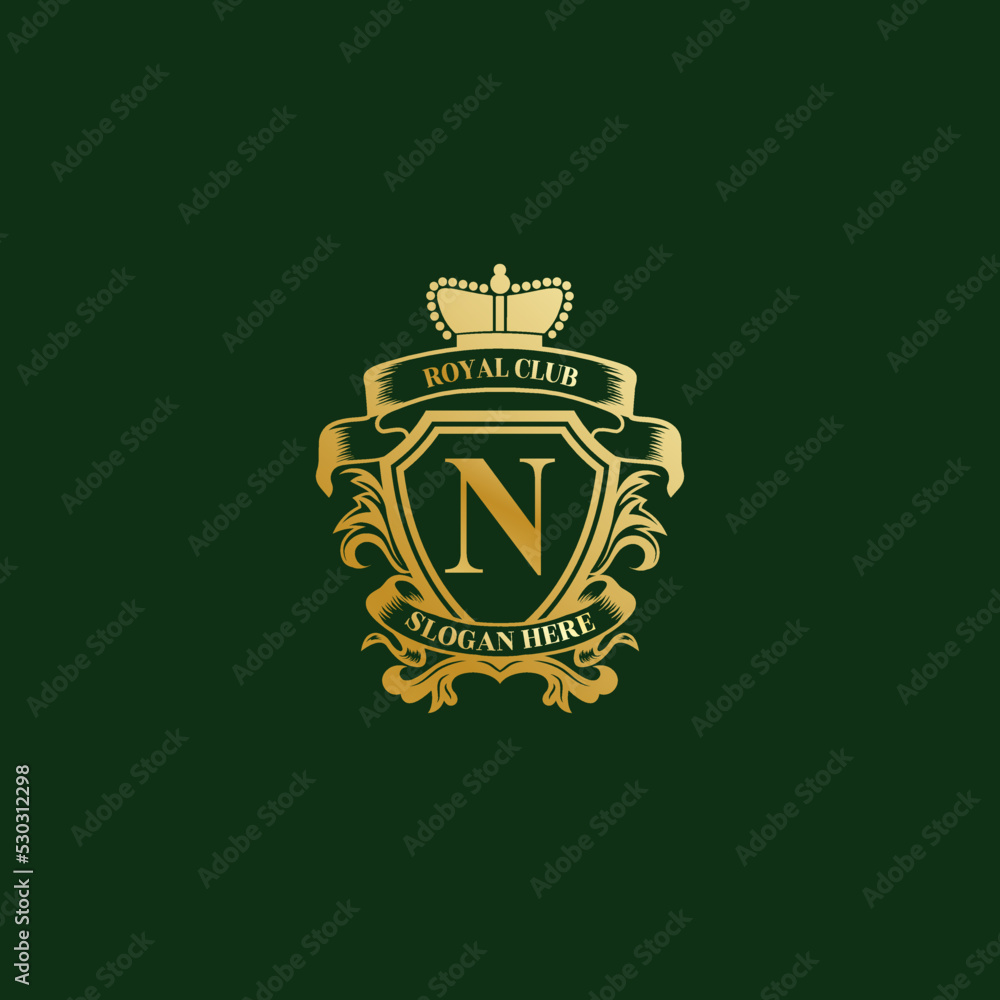 Luxury royal wing Letter M crest Gold color Logo vector. Crest logo ...