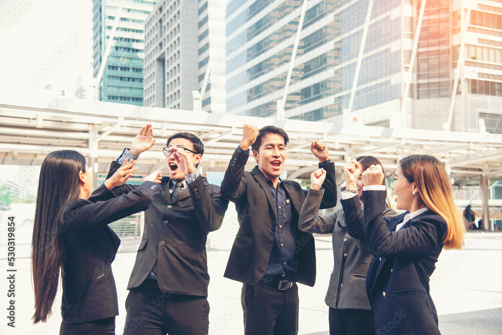 Thumbs up team hand satisfaction job with positive happy good sign ...