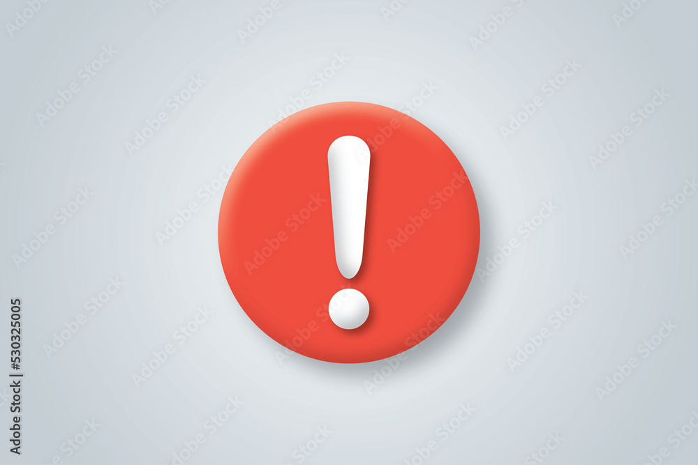 ภาพประกอบสต็อก Alert notification icon on red circle and gray ...