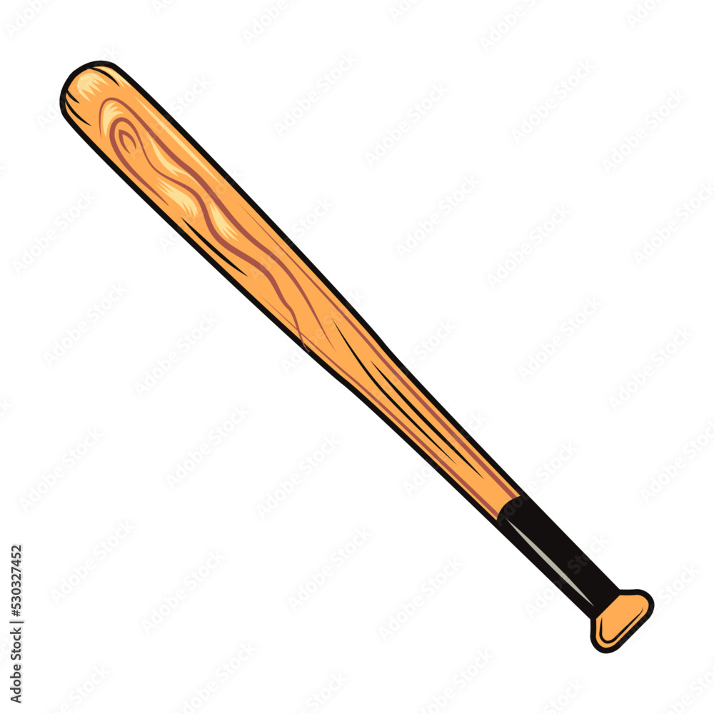 Baseball bat. Black mafia and gangsters flat illustration. Colored ...