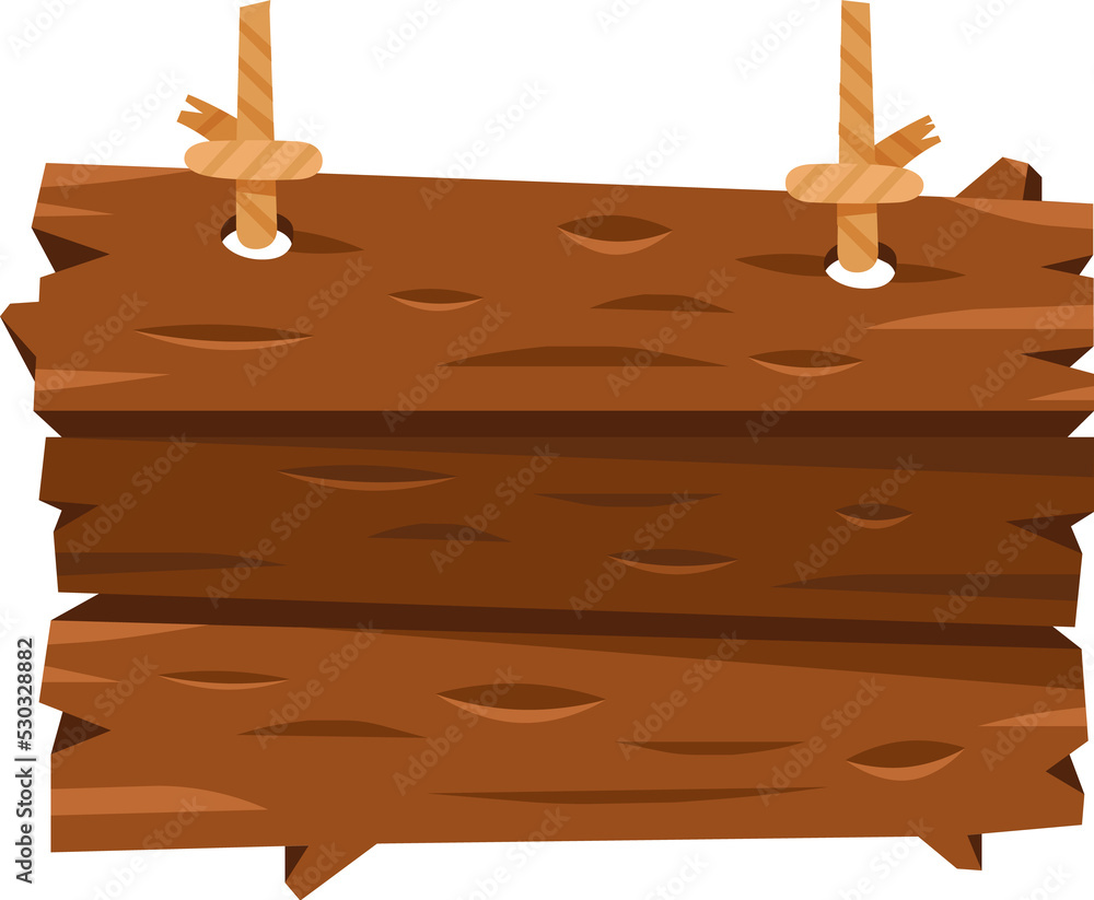 Cartoon wood boards signs and brown wooden banners Timber plate plank ...