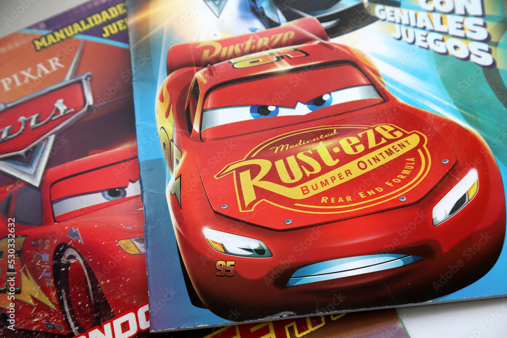 Magazine covers about Lightning MCQUEEN. Cars movie. Crane Mate. Toy ...