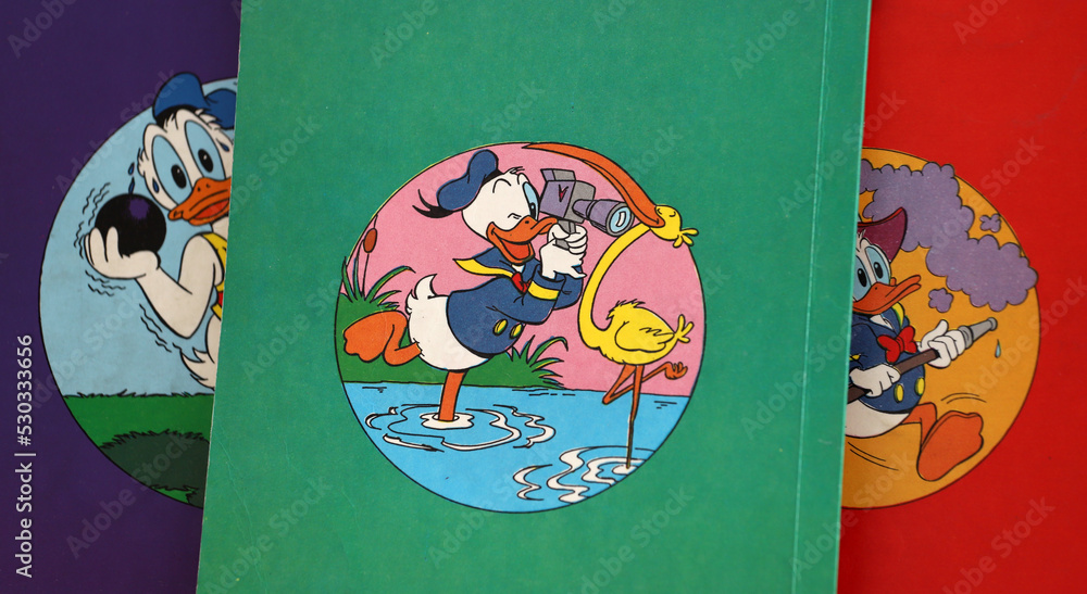 Donald Duck Comic Magazines. Magazine with illustrations by Walt Disney ...