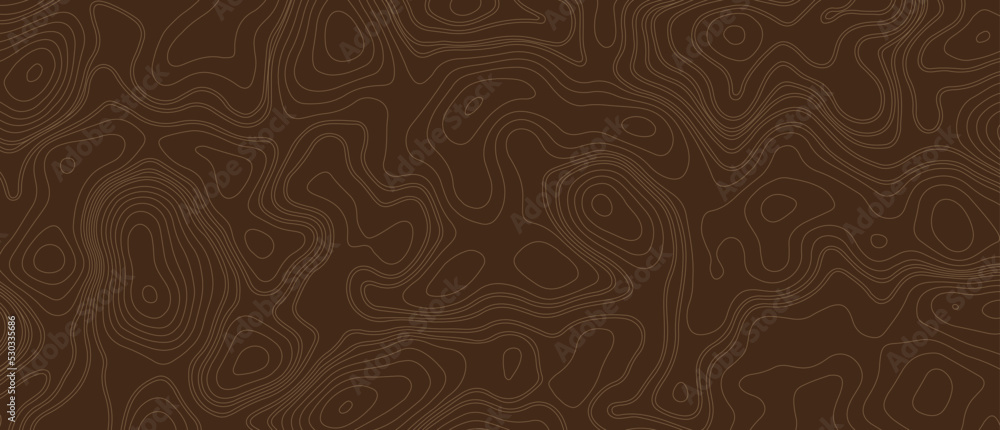 Abstract Retro Topography map. Topographic background with Aged paper ...