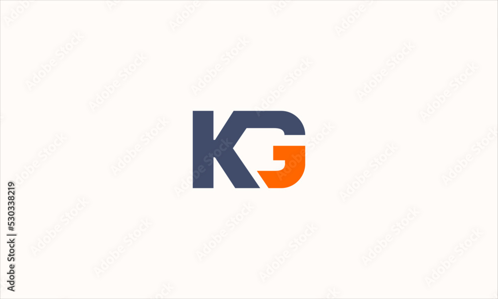 vector graphic logo design, KG monogram logo, modern style Stock Vector ...