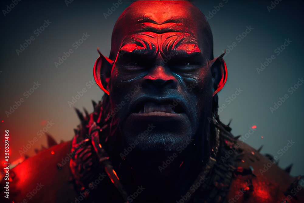 realistic orc character crying. High quality 3d illustration Stock ...