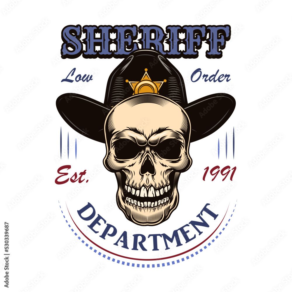 Wild west sign. Colorful saloon or rodeo emblems and label with cowboy ...