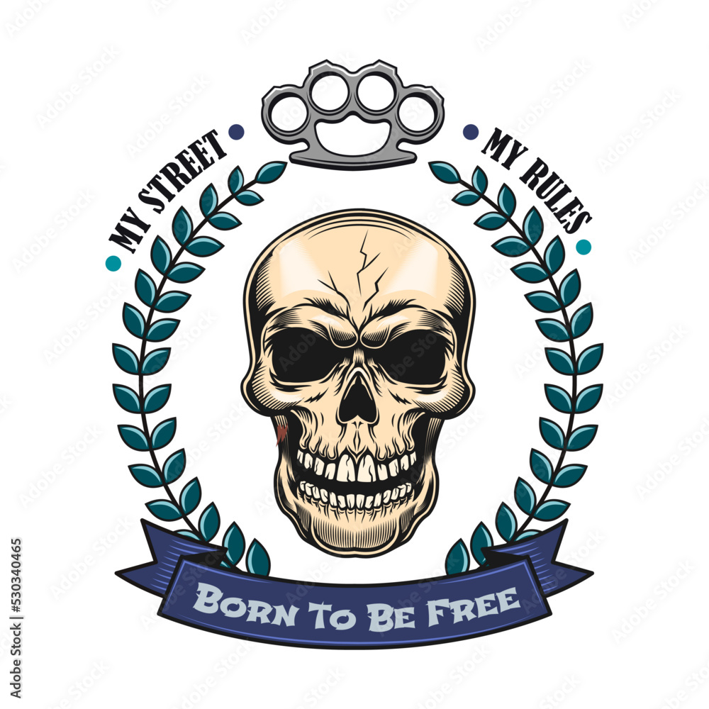 Gangsta tattoo emblem. Black monochrome labels or signs for street ...