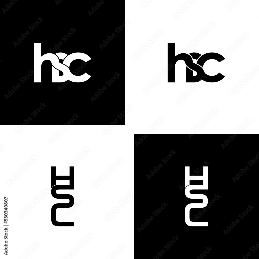 hsc letter original monogram logo design set Stock Vector | Adobe Stock