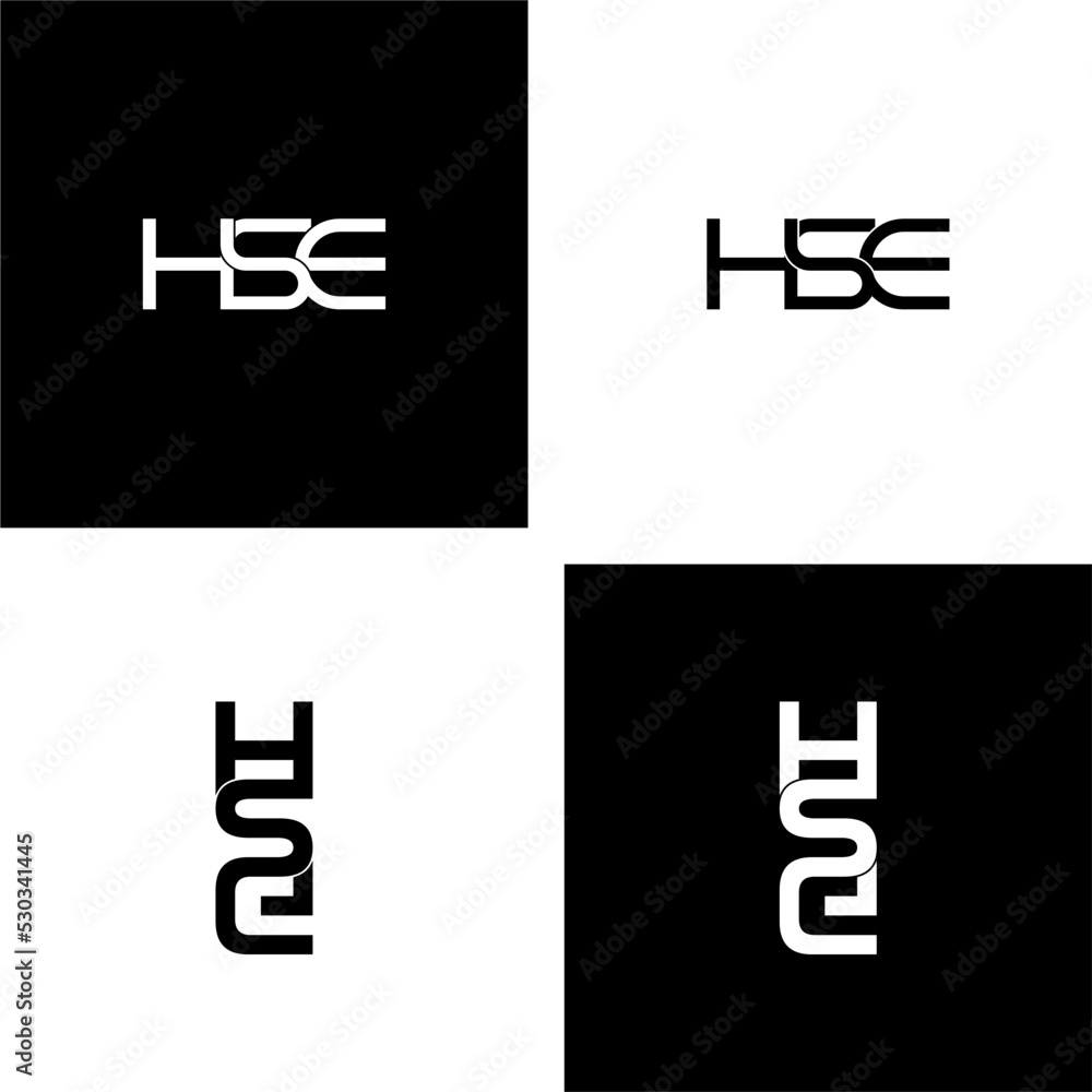 hse letter original monogram logo design set Stock Vector | Adobe Stock
