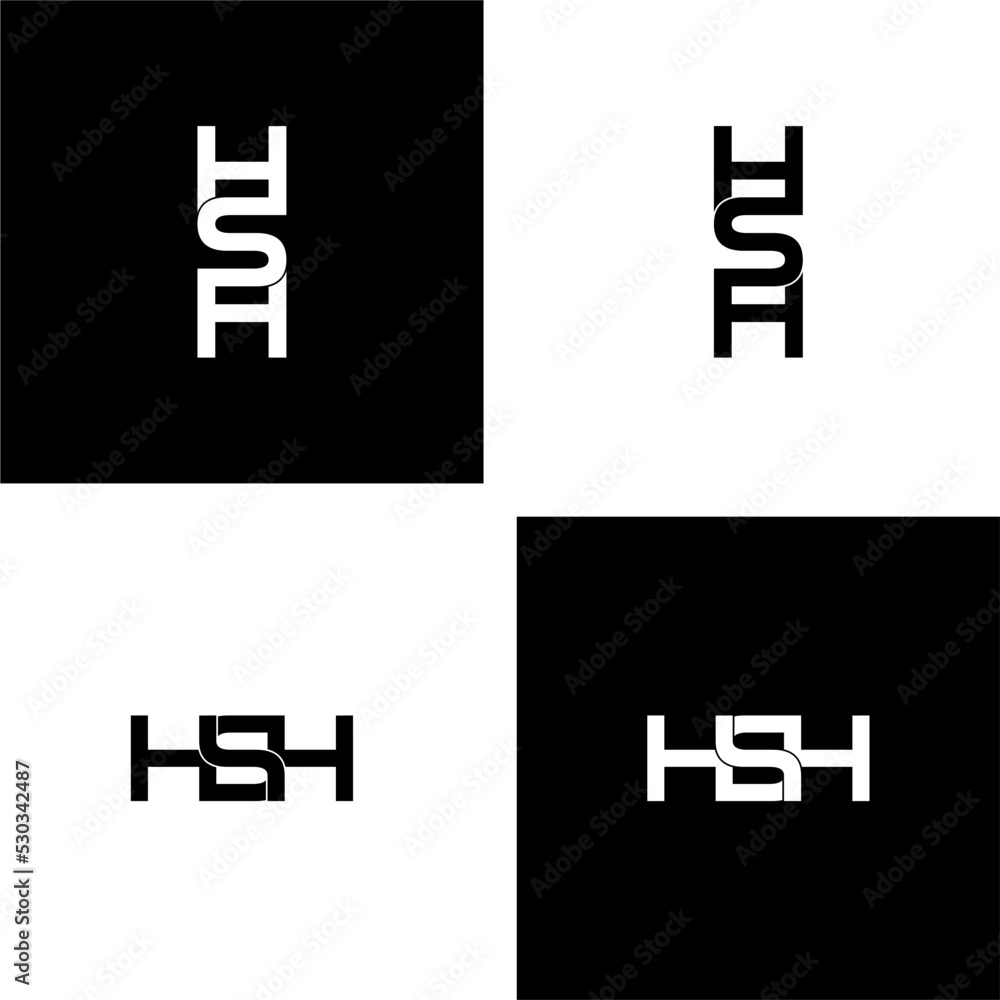 hsh letter original monogram logo design set Stock Vector | Adobe Stock