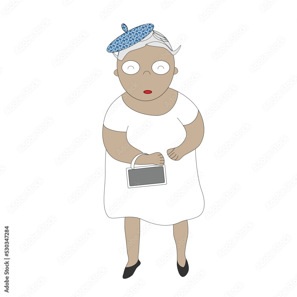 Cartoon Funny Grandmother Character For Lifestyle Design Vector Crazy