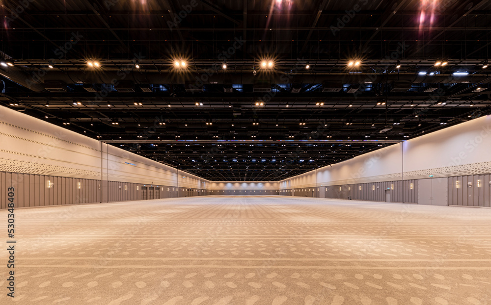 Empty hall exhibition space center. Backdrop for exhibition stands and ...