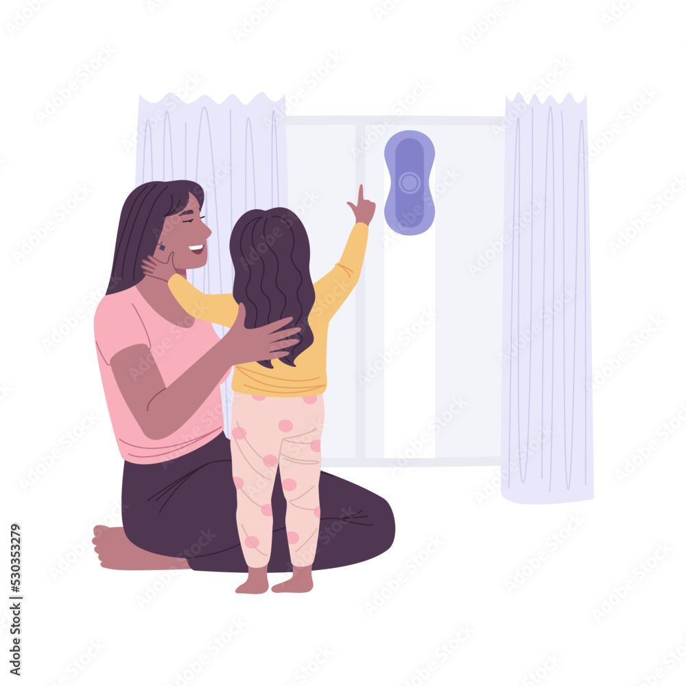 Robot window cleaner isolated cartoon vector illustrations. Stock ...