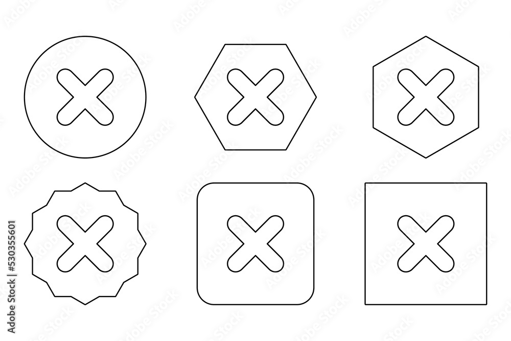 Wrong marks Icon Set, Cross marks, Rejected, Disapproved, No, False ...