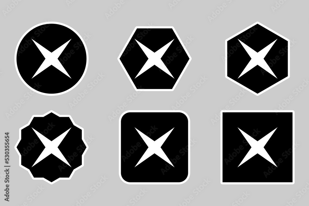 Wrong marks Icon Set, Cross marks, Rejected, Disapproved, No, False ...