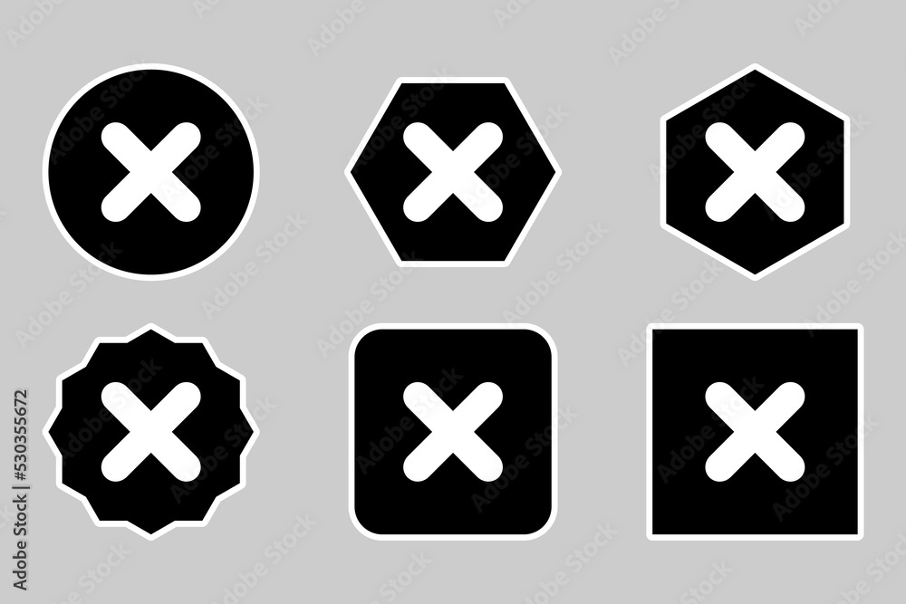 Wrong marks Icon Set, Cross marks, Rejected, Disapproved, No, False ...