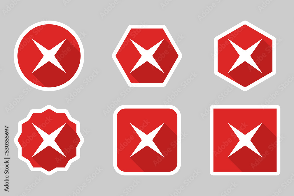 Wrong Marks Icon Set Cross Marks Rejected Disapproved No False Not Ok Wrong Choices Task