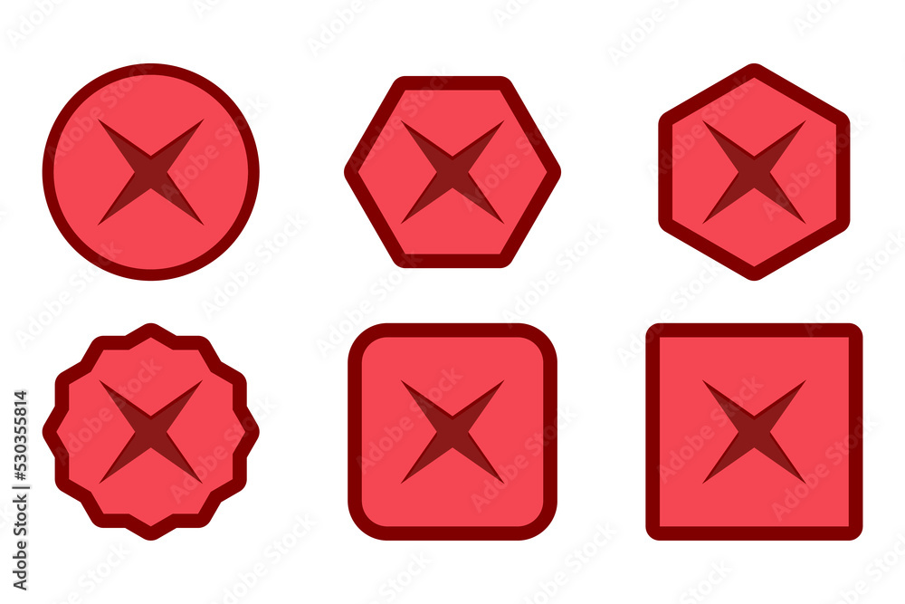 Wrong marks Icon Set, Cross marks, Rejected, Disapproved, No, False ...