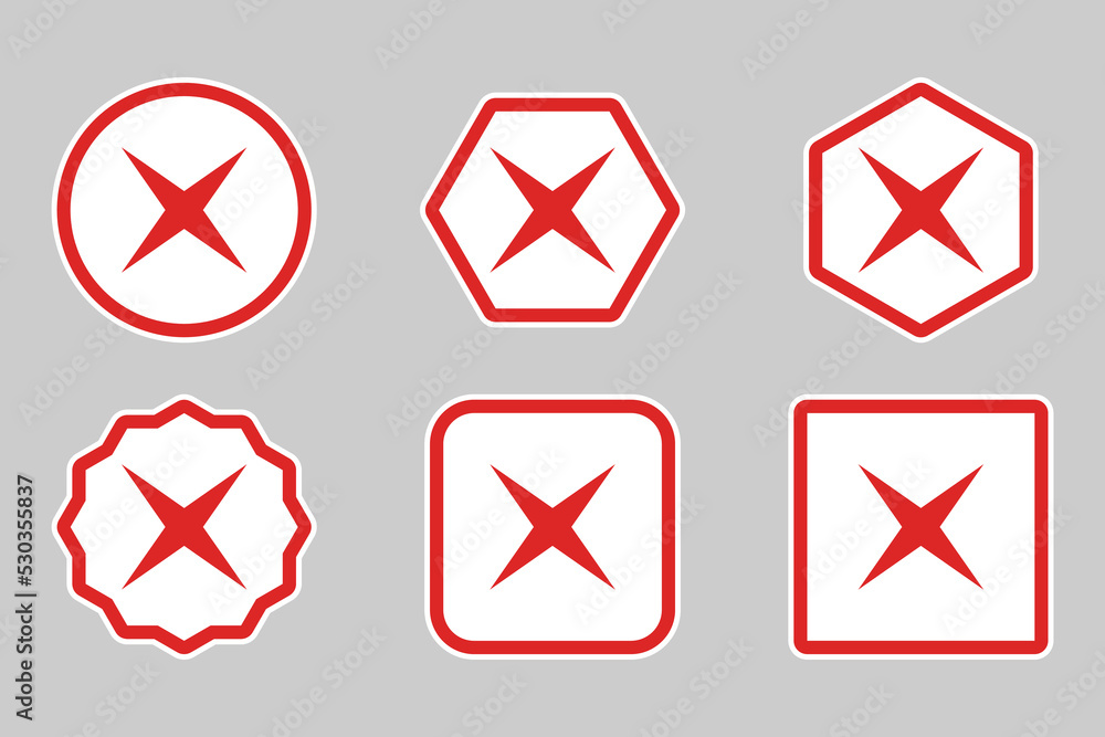 Wrong Marks Icon Set Cross Marks Rejected Disapproved No False Not Ok Wrong Choices Task