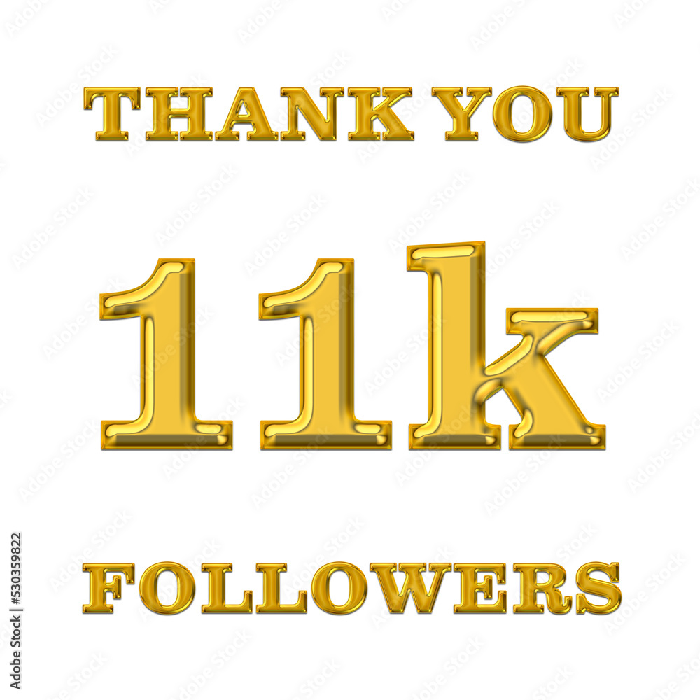 Thank you 11K followers transparent background PNG image, with gold ...