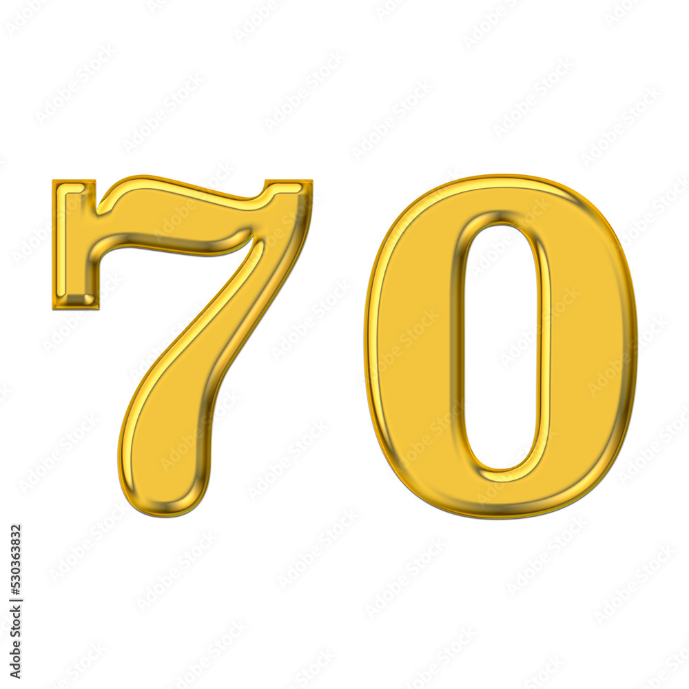 Gold 3d number 70, PNG transparent background, birthday celebrations ...