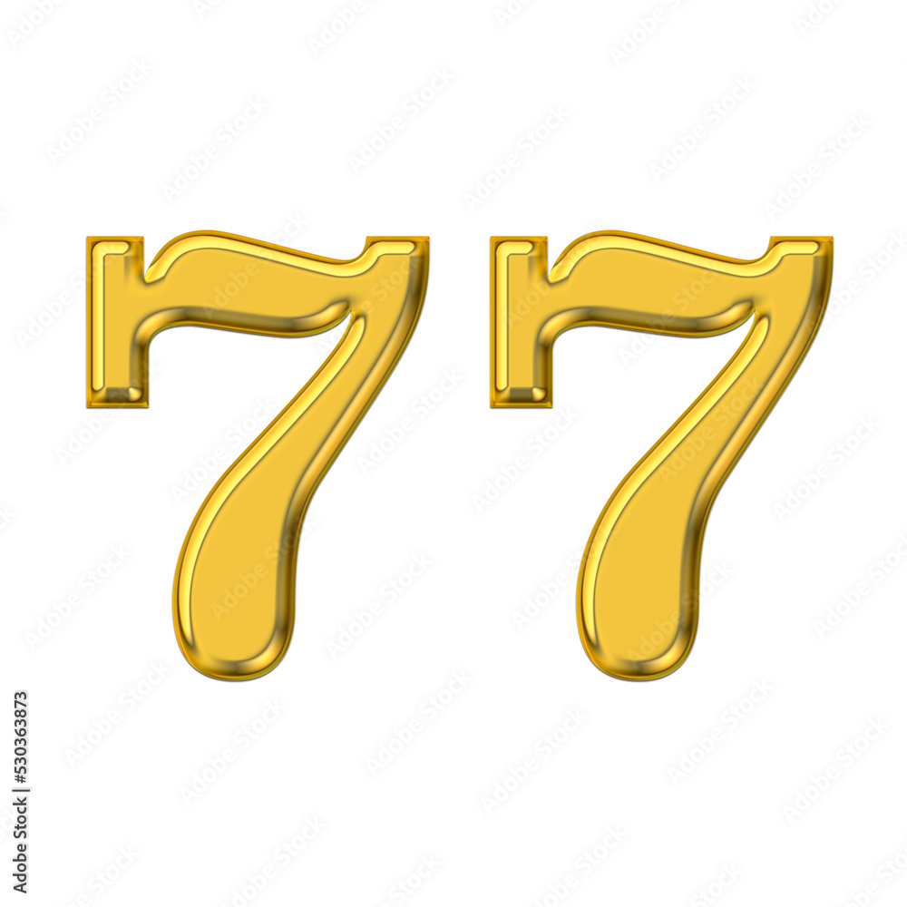 Gold 3d number 77, PNG transparent background, birthday celebrations ...