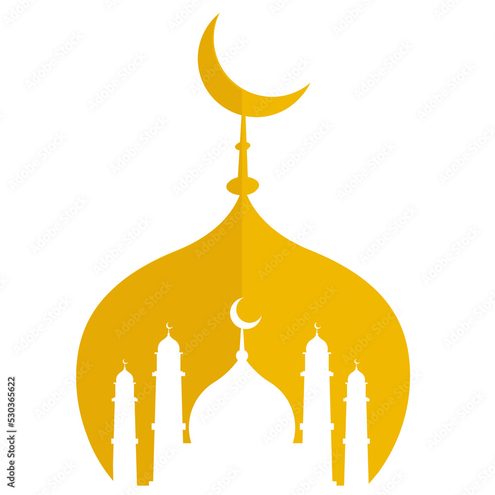 Image of Ramadan Mosque Logo And Crescent Elements Stock Illustration ...