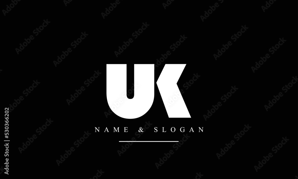 UK, KU, U, K abstract letters logo monogram Stock Vector | Adobe Stock