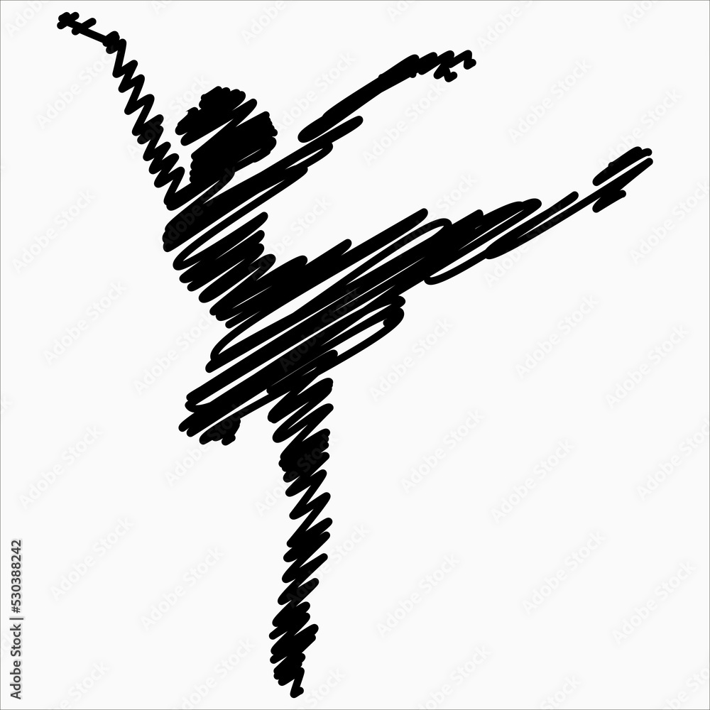 Sketch of dancing woman. Dancing ballerina. Beautiful elegant sketch ...