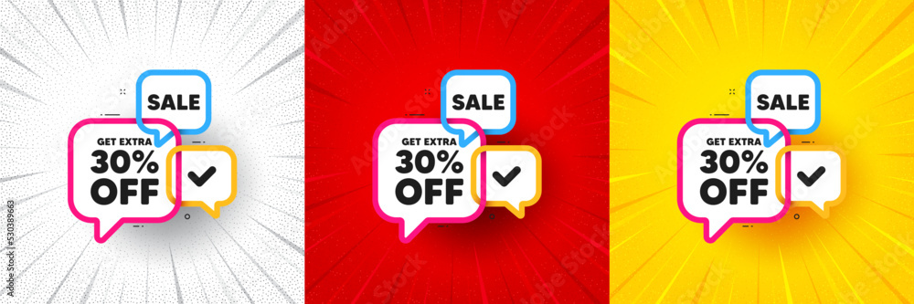 Sale 30 percent banner. Flash offer banner, coupon or poster. Discount ...