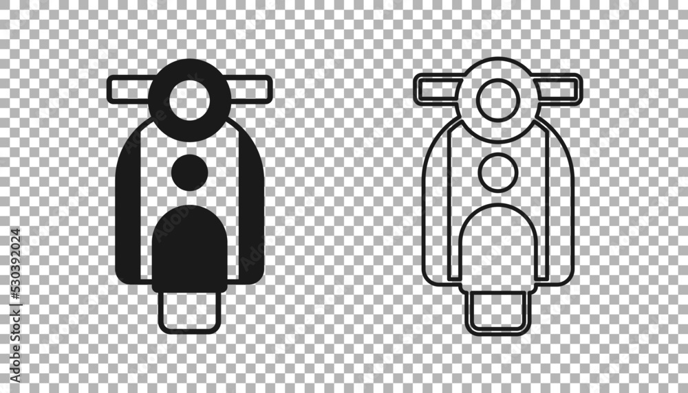 Black Scooter icon isolated on transparent background. Vector Stock ...