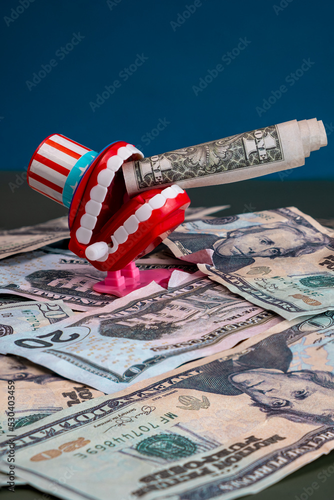 Concept of wild capitalism, representation of the voracity of ...