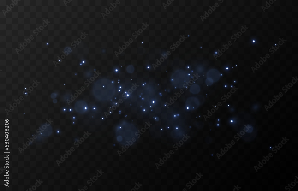 Vector blue dust on isolated transparent background. Magic, magic dust ...