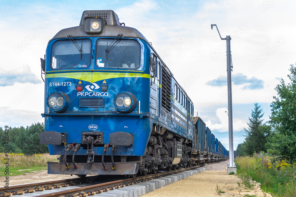 Mierzecice, Poland - 31.08.2022 -Train of the pkp cargo company in ...