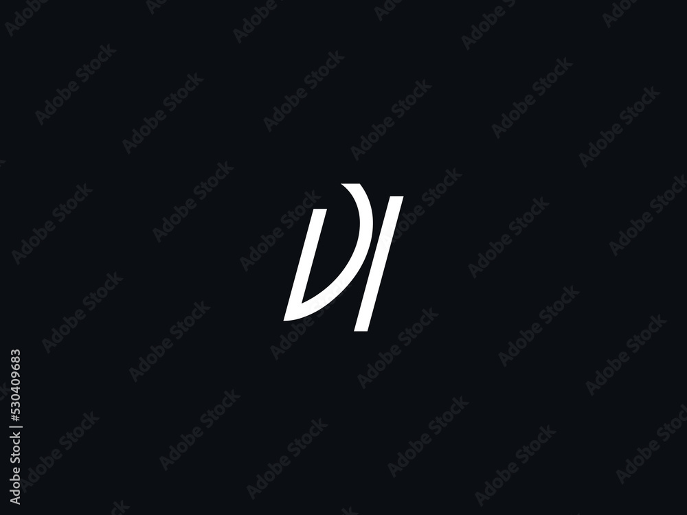Monogram VI Logo Icon, Unique Vi v i Letter Logo Image Vector Black ...