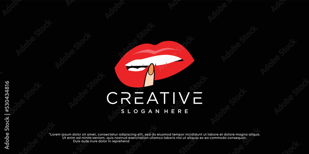 lips logo design with concept beautuful Premium Vector Stock Vector ...