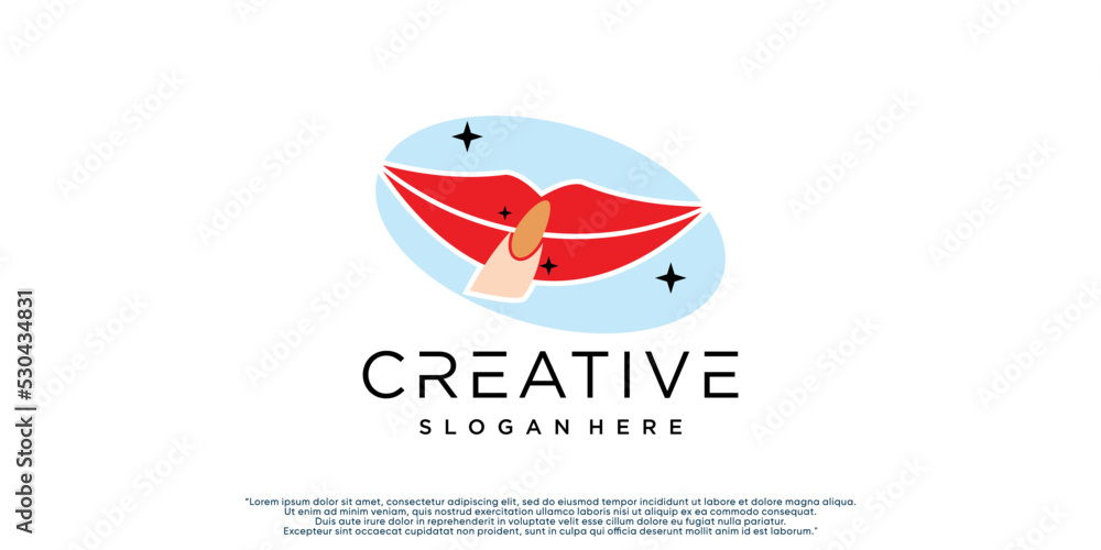 lips logo design with concept beautuful Premium Vector Stock Vector ...