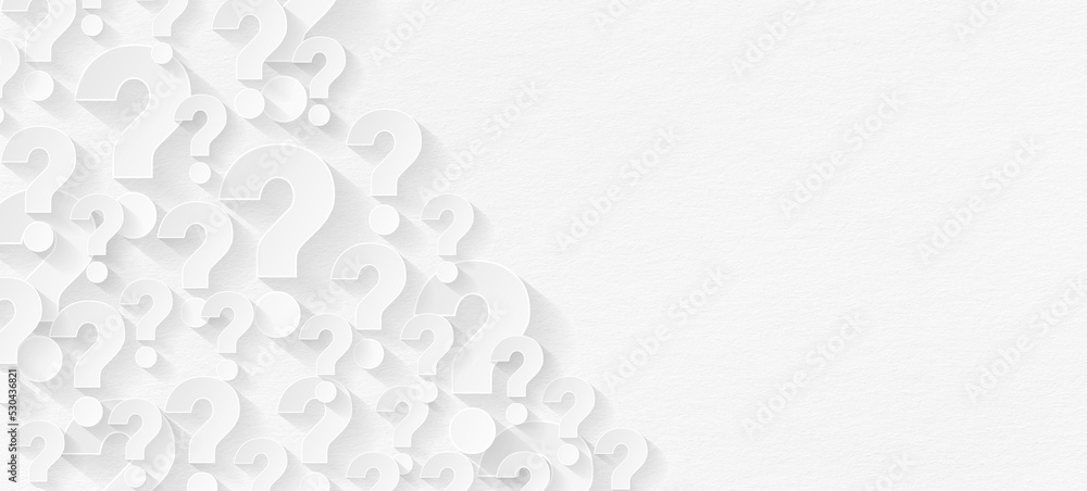 Question mark design with copy space on white background Stock ...