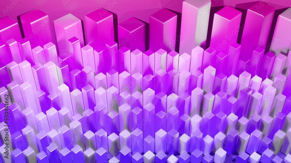 3d render. Abstract columns as abstract background. 3d geometric ...