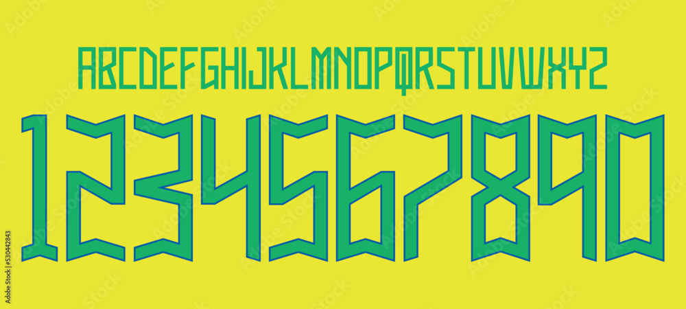 font vector team 2022 kit sport style font. football style font with ...
