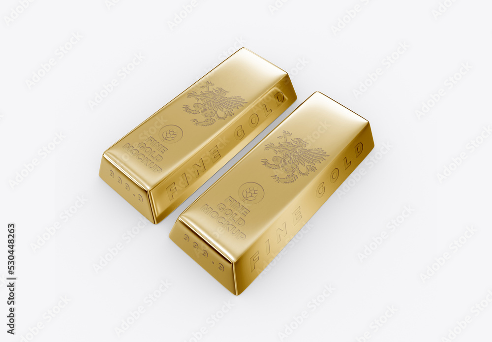 Colored Gold Bar Mockup Stock Template | Adobe Stock