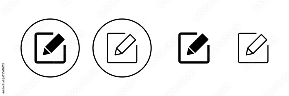 Edit icon vector. edit document sign and symbol. edit text icon. pencil ...