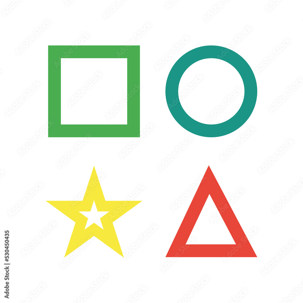 Kindergarten, shapes colored icon. Simple colored element illustration ...