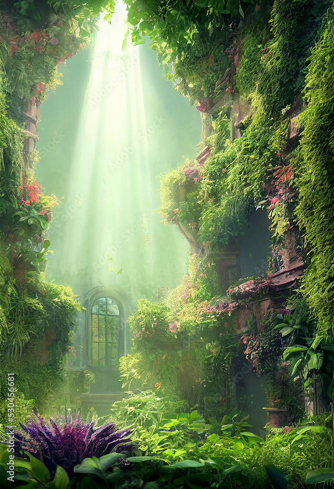 Entrance to a garden, Overgrown entrance, Beautiful Garden, Fantasy ...