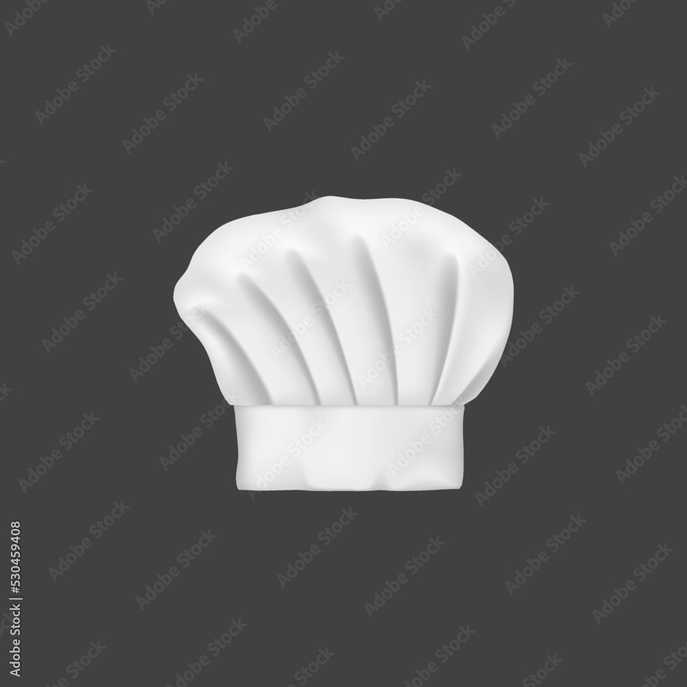 Vetor do Stock: Realistic chef hat, cook cap and baker toque. 3d white ...