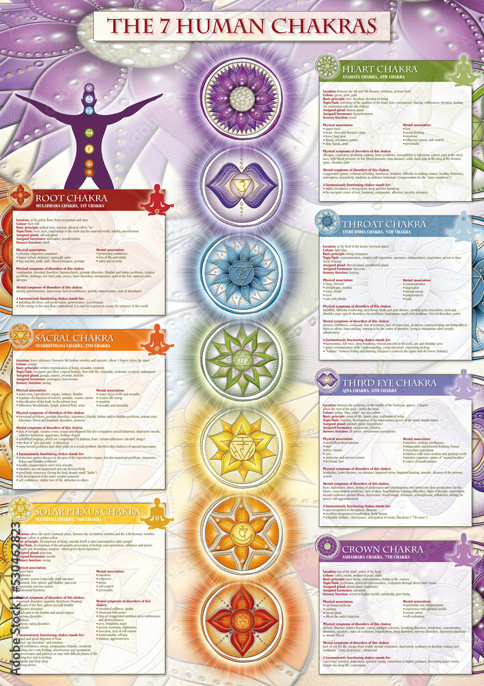 Colorful Chakra - Infographic poster/wallpaper including detailed ...