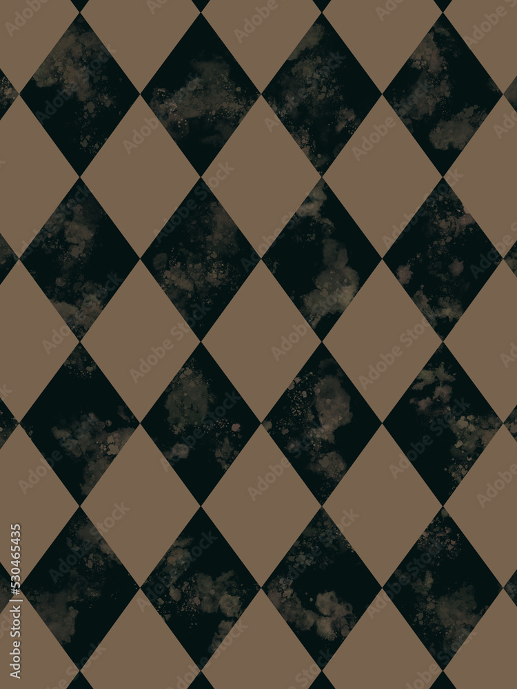Gothic background material with black diamond pattern with calm brown ...